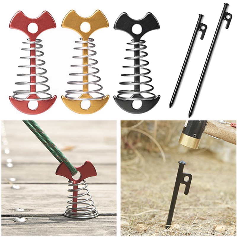 Spring Fishbone Deck Fixing Nail Adjustable Plank Floor Anchor Tent Peg ...