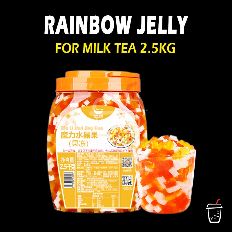 2.5kg Rainbow Jelly Topping Milk Tea Jam Coconut Coco Jelly Topping Composite for Bubble Boba ...