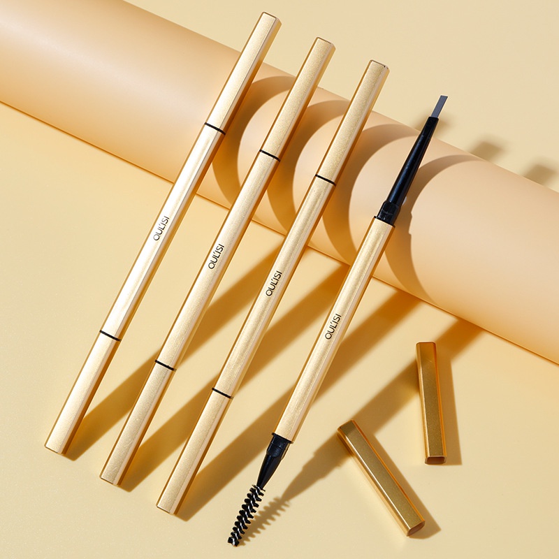 small gold bar eyebrow pencil, double-headed small triangle liquid ...