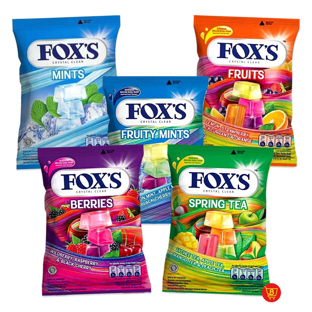 Fox's Crystal Clear Candy (Mints, Berries, Spring Tea, Fruits, Fruity Mints) 90g / 125g | Shopee ...