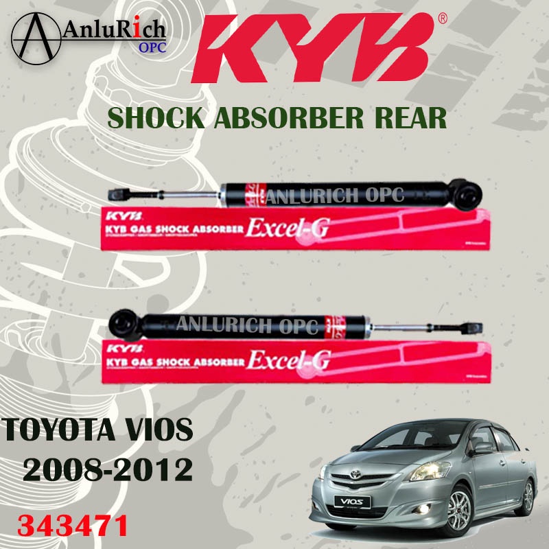 KYB SHOCK ABSORBER REAR TOYOTA VIOS 2008-2012 (SET) PART NO: 343471 ...