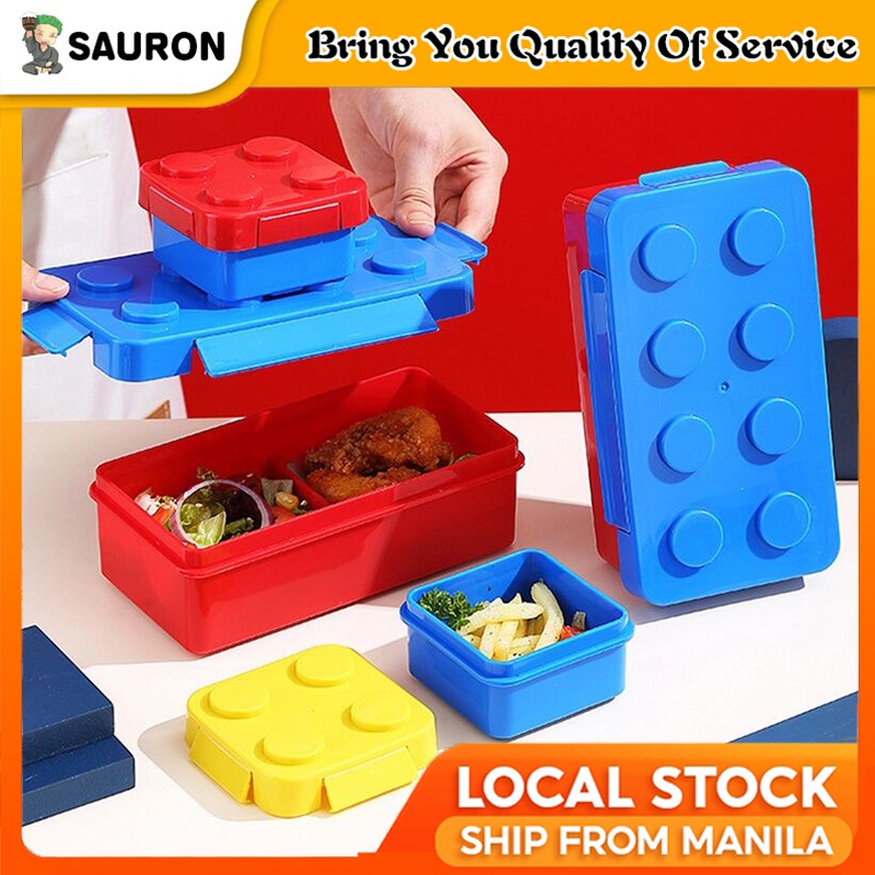 Lunch Box For Kids Portable Sealed Color Building Blocks Splicing ...
