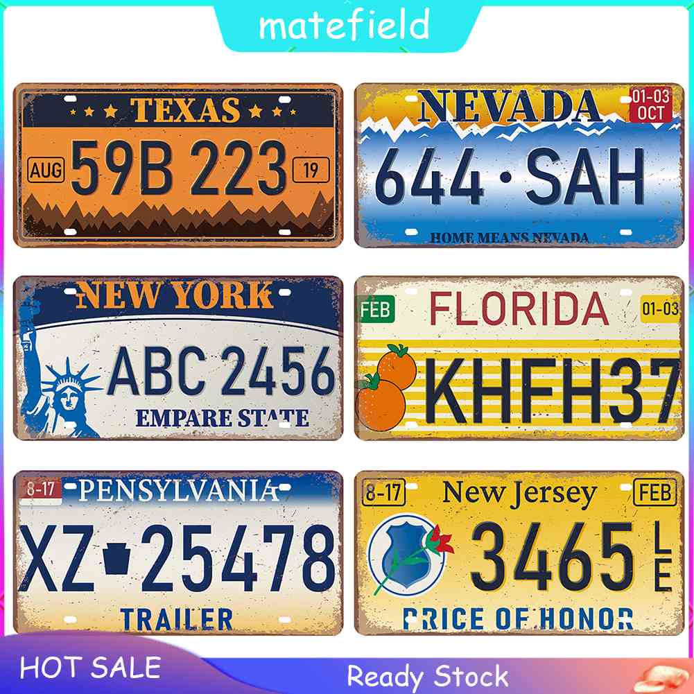 License Plate Metallic Poster Home Decorations Tin Painting Rectangular ...