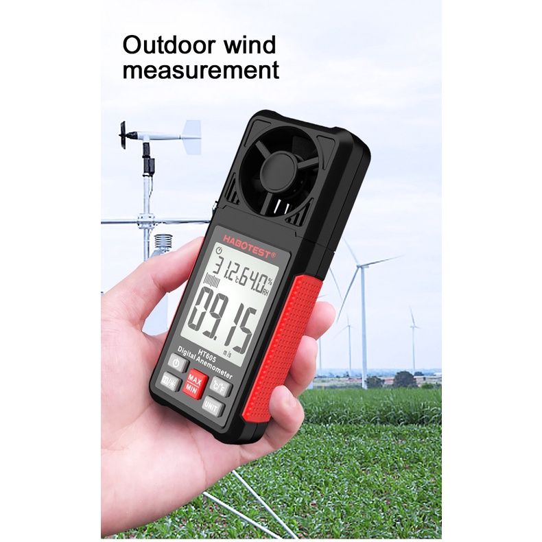 Digital Anemometer Waterproof Wind Speed Gauge Meter Measures Wind ...