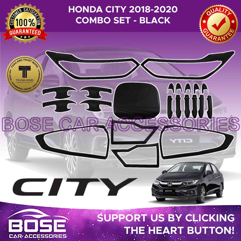 Honda City Garnish Cover Set Black Chrome 2018 - 2020 Honda City ...