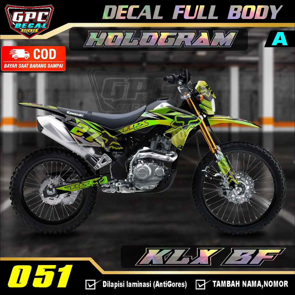 Decal Sticker - Custom KLX BF 150 HOLOGRAM Sticker Decal FOX GPC-051 ...