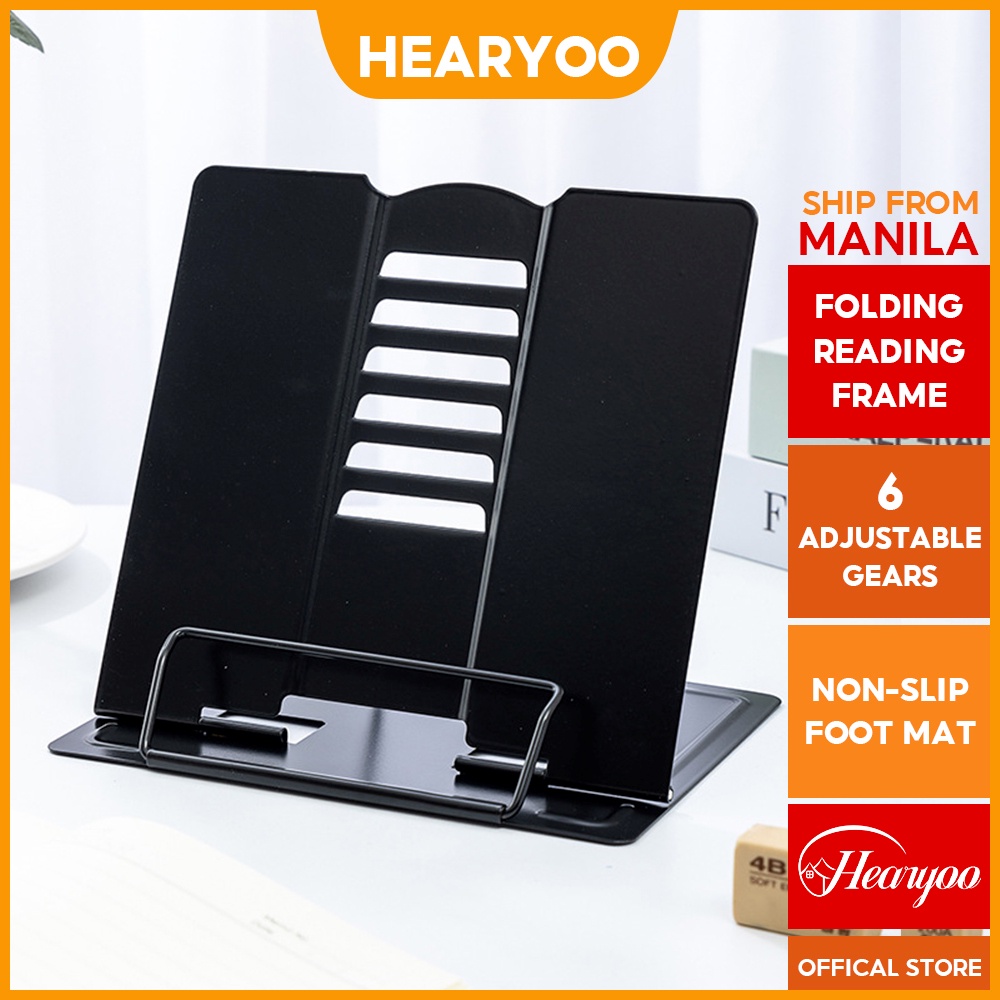 Hearyoo Multifunctional Folding Reading Rack Adjustable Angle Bookshelf ...