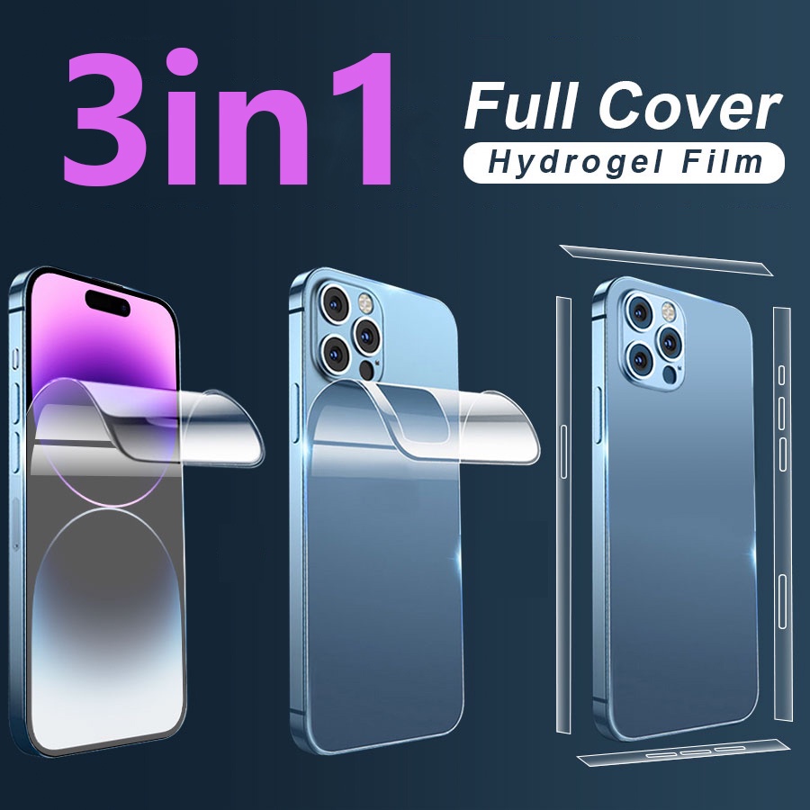 Front + Back Screen Protector Hydrogel TPU Matte Film For iPhone 13 12 ...