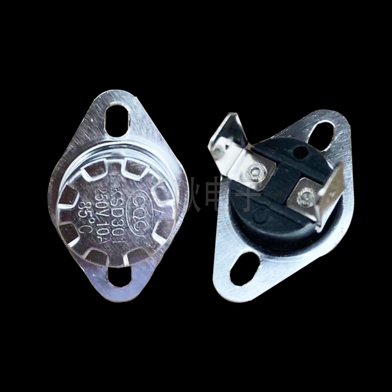 Temperature Control Switch KSD301 85 Degree 90 95 Curved Foot Fixed Buckle Normally Closed 10A ...