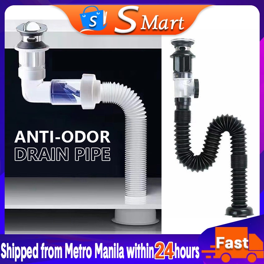 【In Stock】Sink Drain Pipe Anti Odor Flexible Universal Wash Basin ...