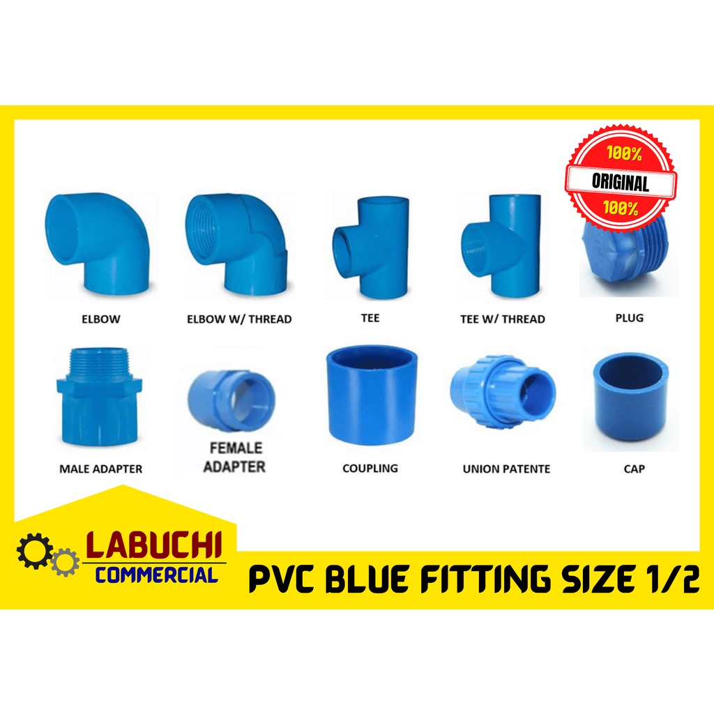 PVC BLUE FITTINGS 1/2 AND 3/4 SIZES | Shopee Philippines