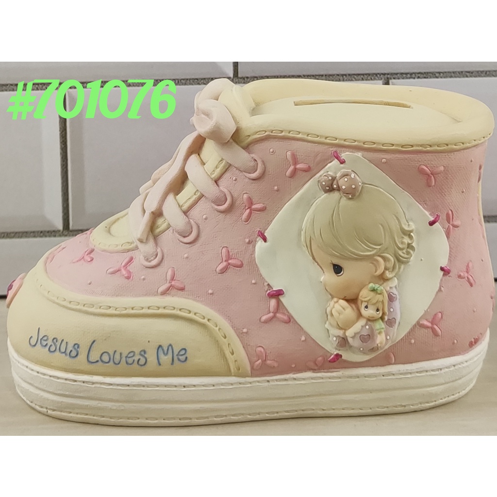 Precious Moments Bootie Bank - "JESUS LOVES ME" Girl Praying with Doll ...