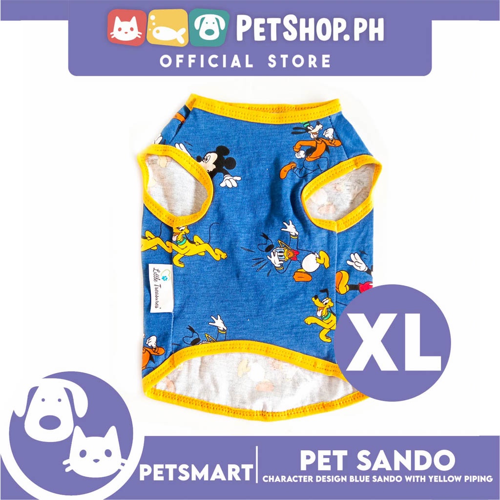 Pet Sando Clothes, Blue Color With Character Design, Yellow Piping DG ...