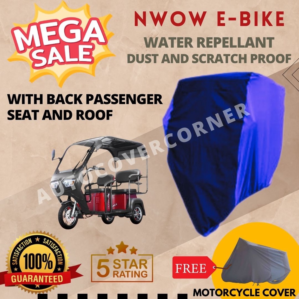 NWOW E-BIKE THREE WHEELS WITH BACK PASSENGER SEAT AND ROOF HIGH QUALITY ...
