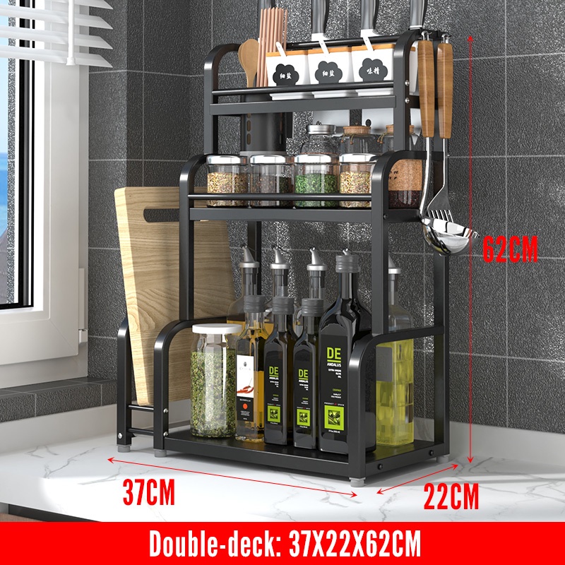 Spice Rack Stainless Steel Kitchen Condiment Seasoning Storage ...