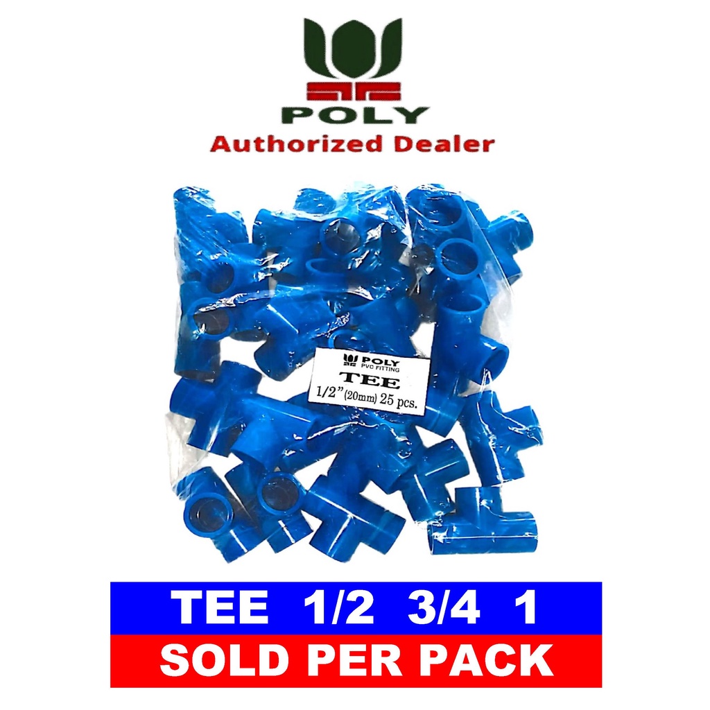 POLY BLUE TEE PLAIN 1/2 3/4 & 1 (SOLD PER PACK) | Shopee Philippines