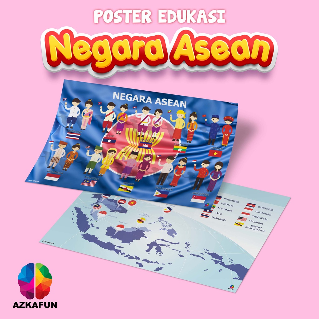 Asean STATE Educational Poster - Children's educational Poster | Shopee ...