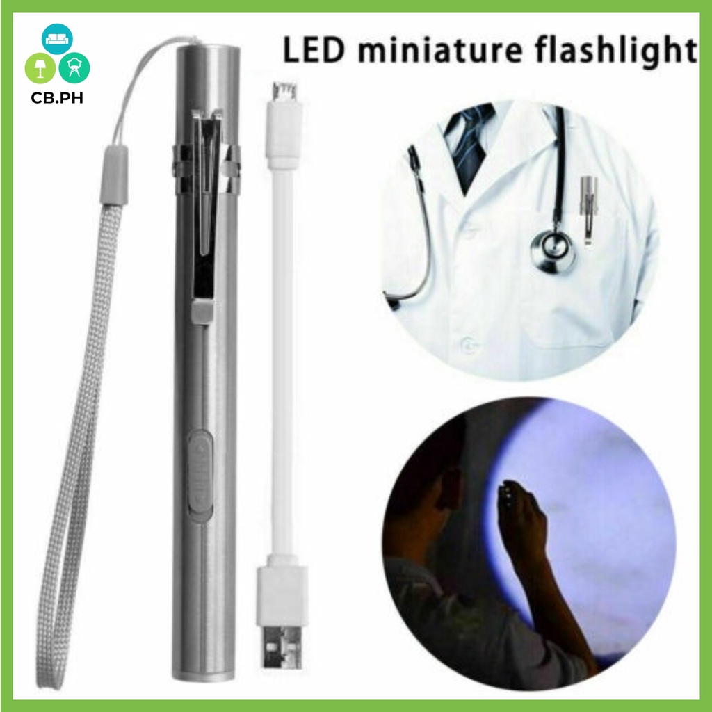 cb.phPortable USB Flashlight Rechargeable Led Pen Torch Keychain Lamp ...