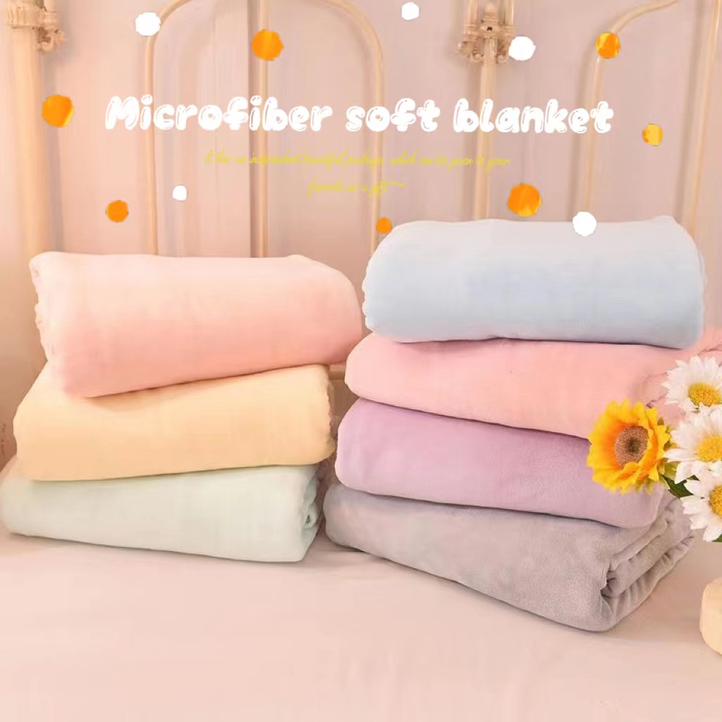 Plain Blanket Super Soft Perfect For Warm Solid Color Microfiber Plush