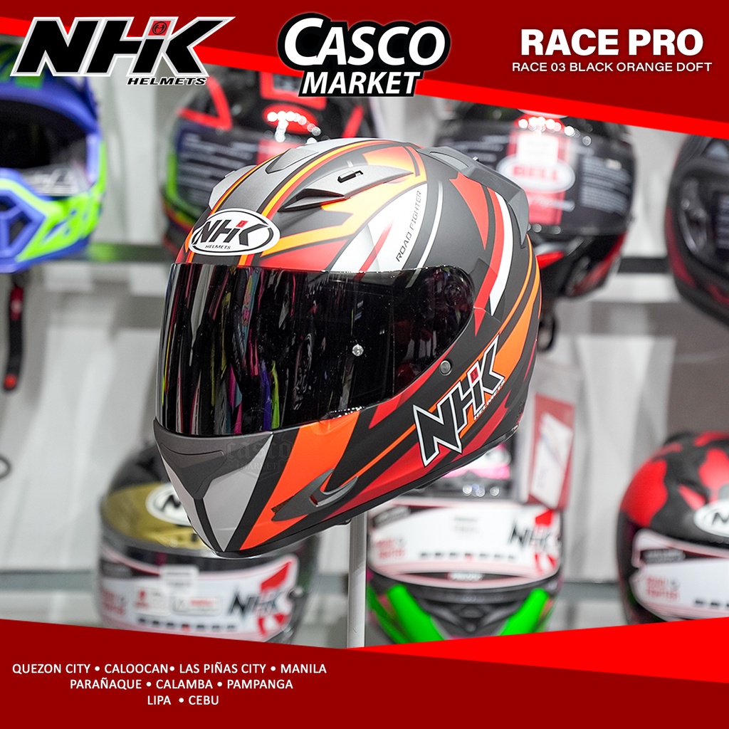 NHK RACE PRO RACE 03 TINTED VISOR FULL FACE HELMET | Shopee Philippines