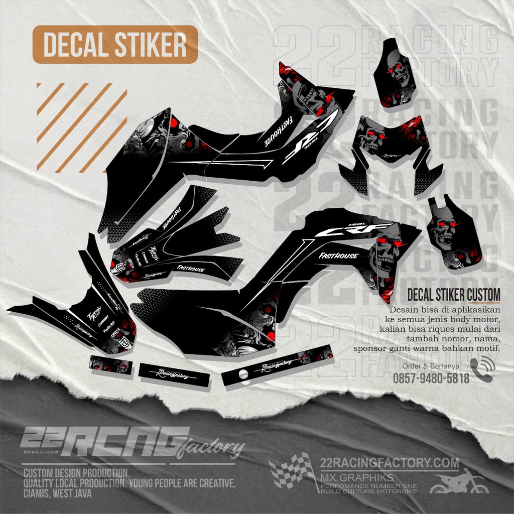 Custom CRF FULLBODY Sticker DECAL Can Add Name/Number/SPONSOR | Shopee ...