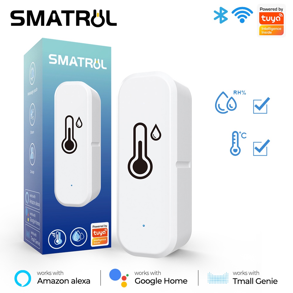 SMATRUL Tuya Wifi Smart Home Temperature Humidity Sensor Indoor ...