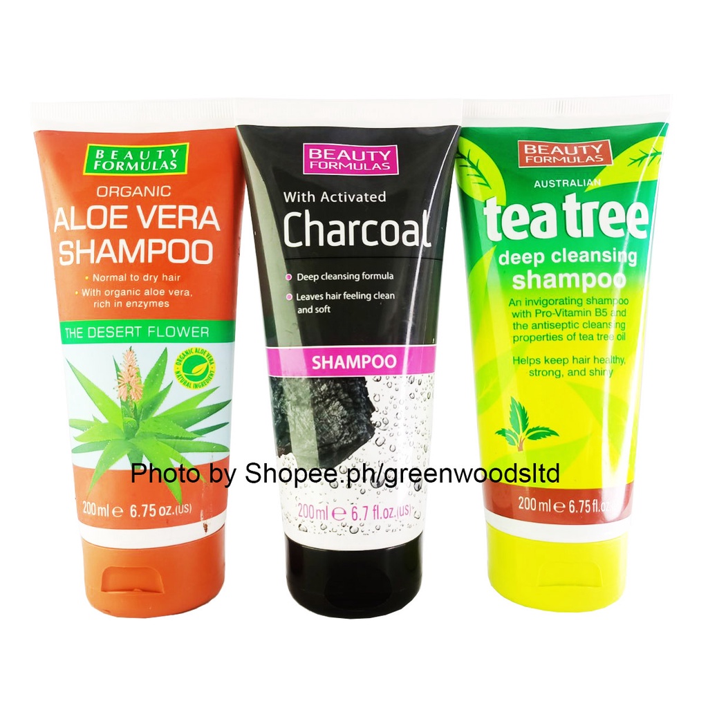 Organic Aloe Vera, W/Activated Charcoal, Australian Tea Tree Shampoo ...