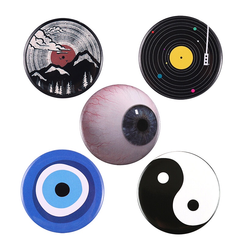 4-5pcs/set Tinplate Pin Button Cartoon Anime Characters Round Icon ...