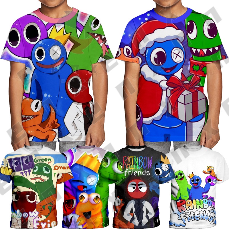 *YAYA* Rainbow Friends 3D Printing Children's T-shirt Summer Boy Shirt ...