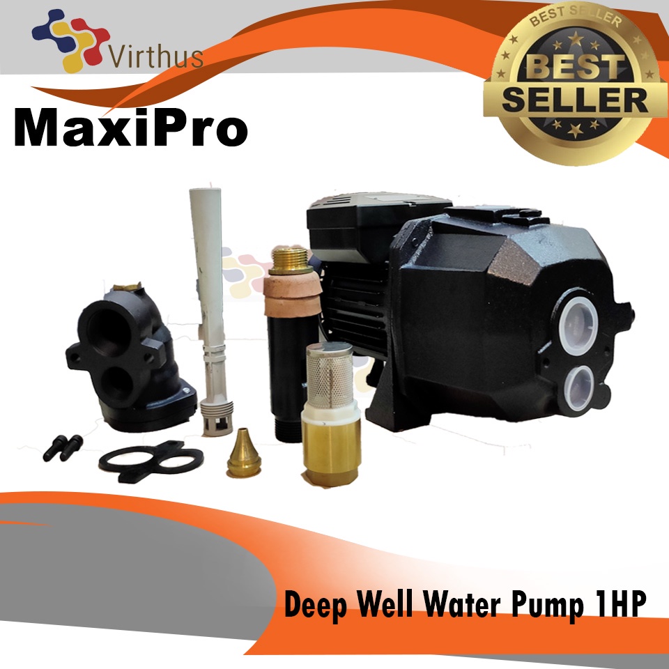 MAXIPRO Deep Well Water Pump 1HP with Injector and Adapter PURE COPPER ...