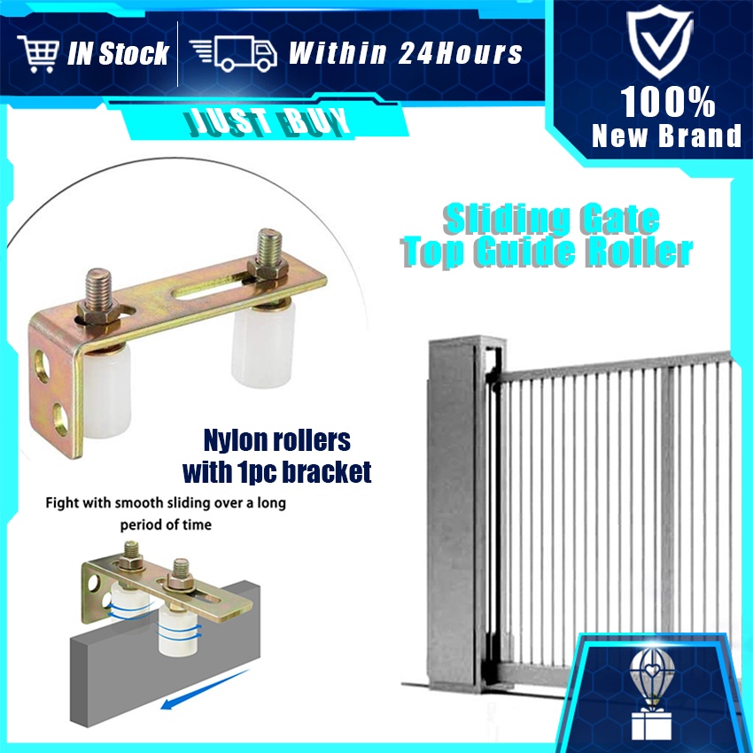 1 Set Sliding Gate Top Guide Roller with 1pc L bracket 2pcs Nylon ...