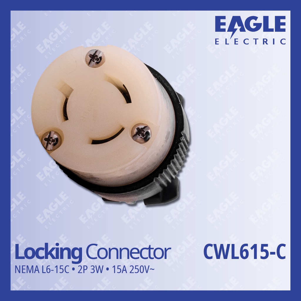 EAGLE CWL615-C NEMA L6-15R Locking Connector 2P 3W 15A 250V~ | Shopee ...