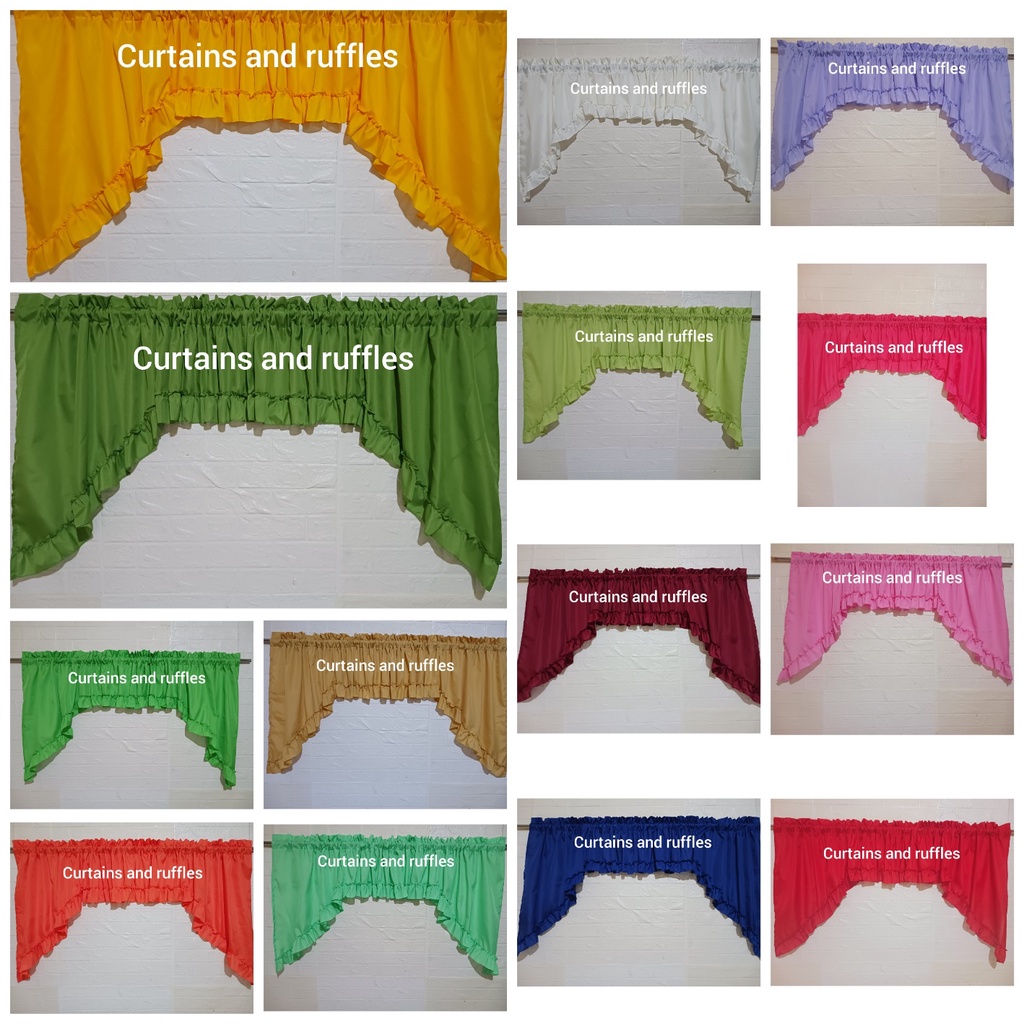 Geena plain arko valance curtains | Shopee Philippines
