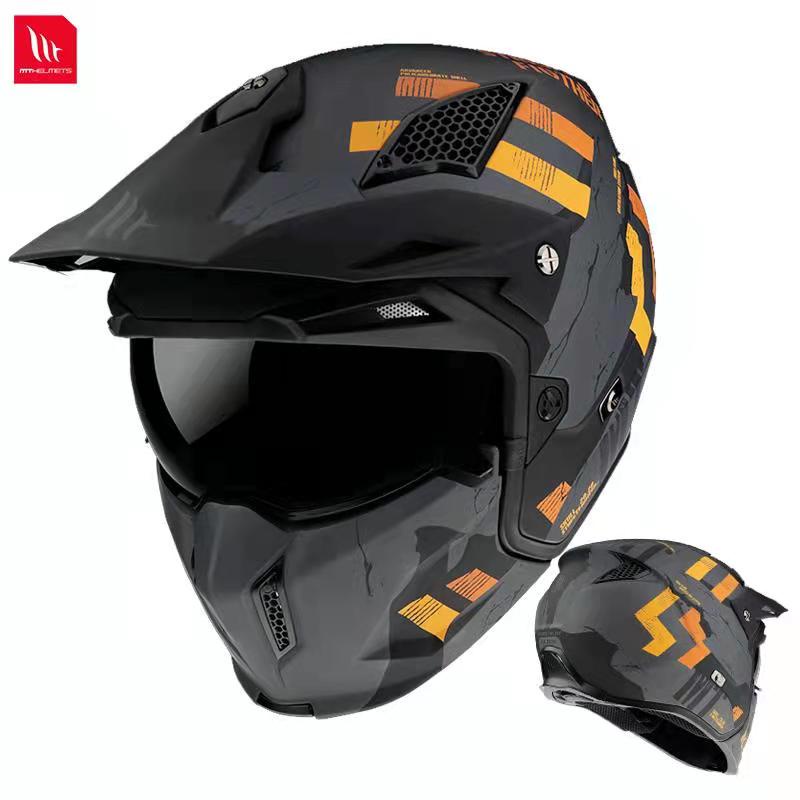 MT motorcycle helmet men's summer retro street fighter combination ...