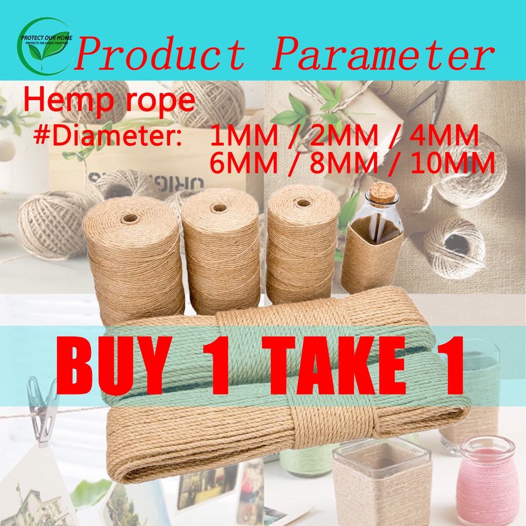 Hemp Rope(diameter：1/2/4/6/8/10MM) Natural Jute Rope Cord String Twine ...