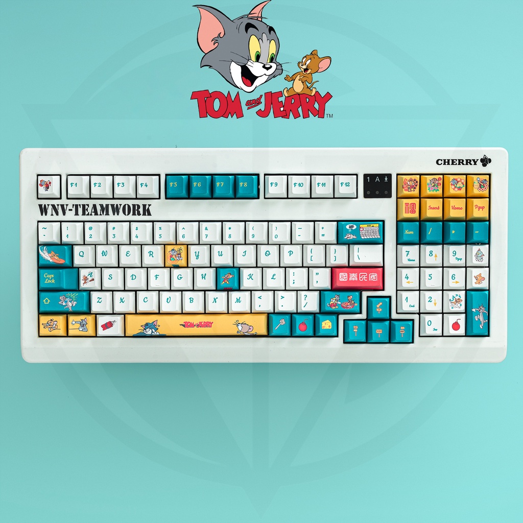 Tom and Jerry cat Keycap V2 137 buttons mechanical keyboard THICK PBT ...