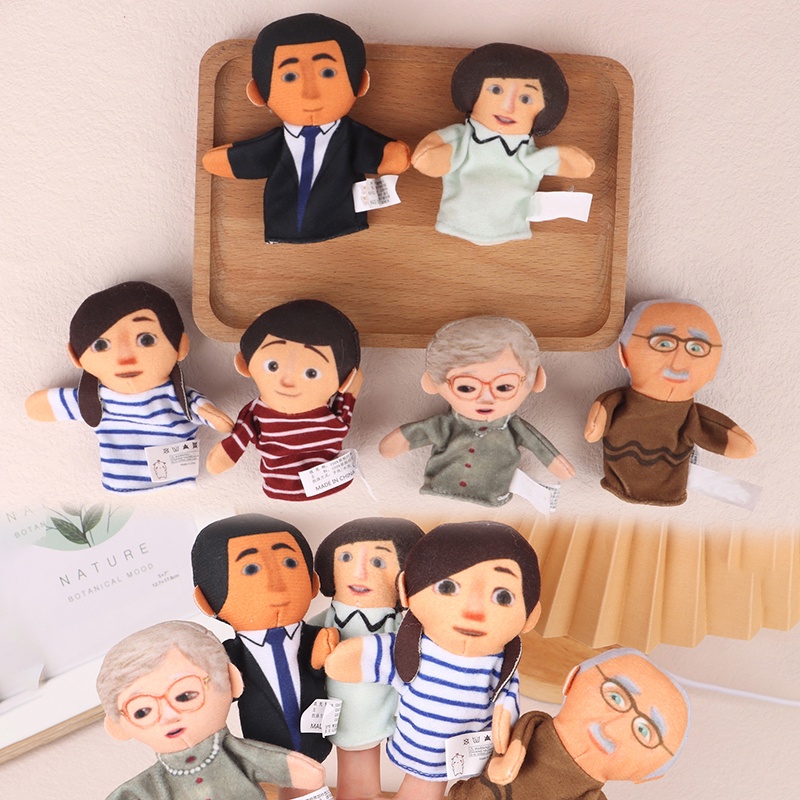 6Pcs Family Member Hand Puppet Finger Puppet Role Play Tell Story Cloth ...