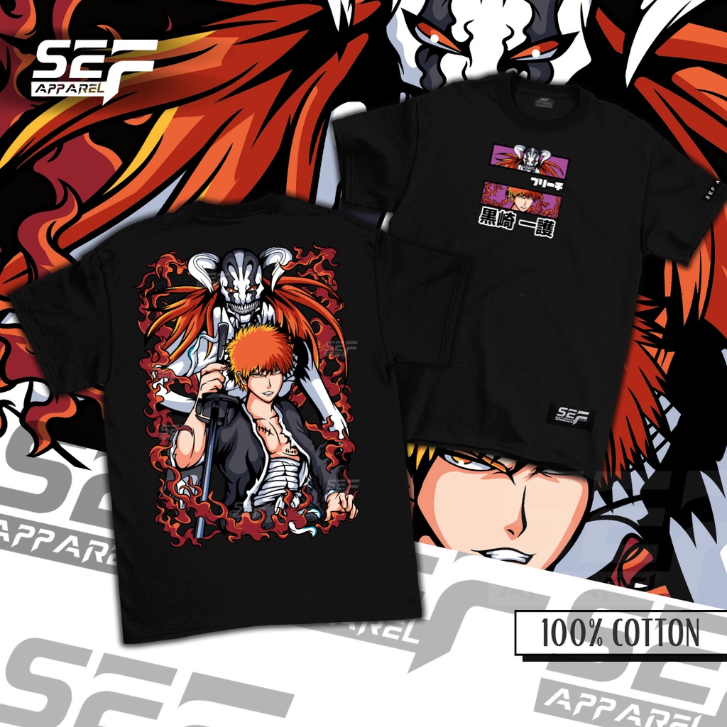 SEF Apparel Ichigo Kurosaki Vastelorde Anime Bleach T-shirt 2023 design ...