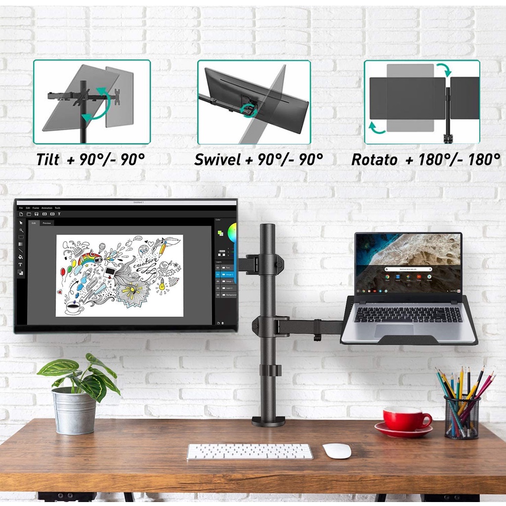Expose Monitor Mount Laptop Adjustable monitor Stand PC Desk Arm ...