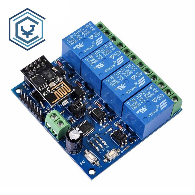 12v ESP8266 4-channel DC reception board with WIFI ESP-01 module ...