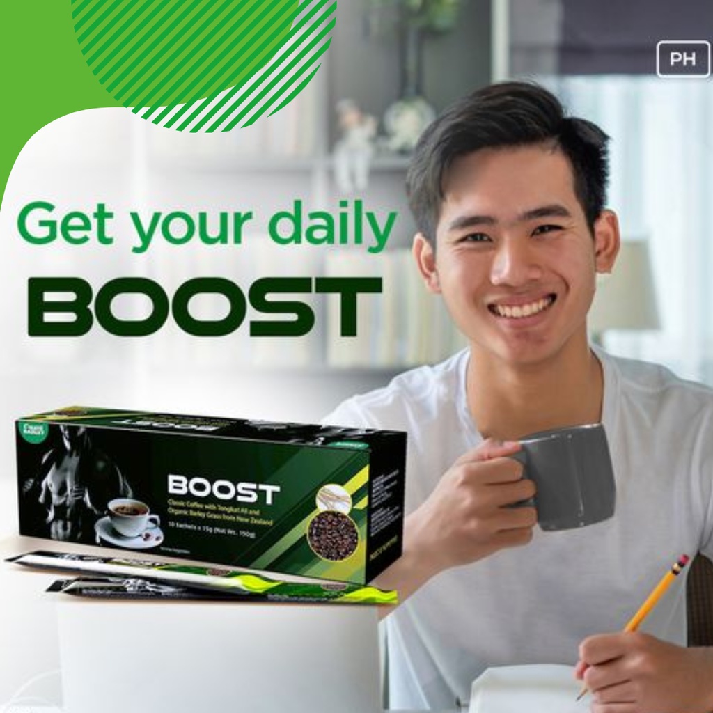 S-A-N-T-E BOOST COFFEE ORGANIC ROBUSTA COFFEE BARLEY GRASS POWDER TONGKAT ALI 1 BOX 10 SACHETS ...
