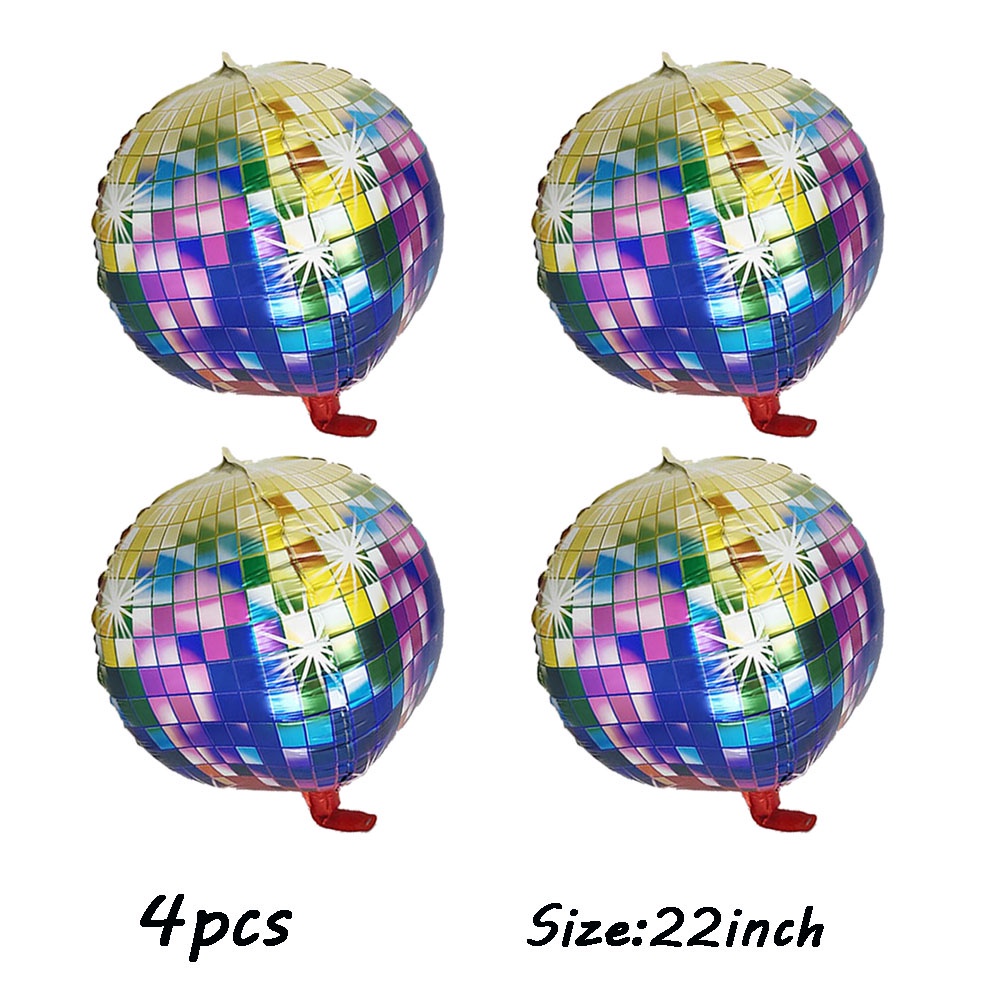 1/4/6pcs 4D Silver Disco Air Helium Balloon Radio Rainbow Roller Skates ...