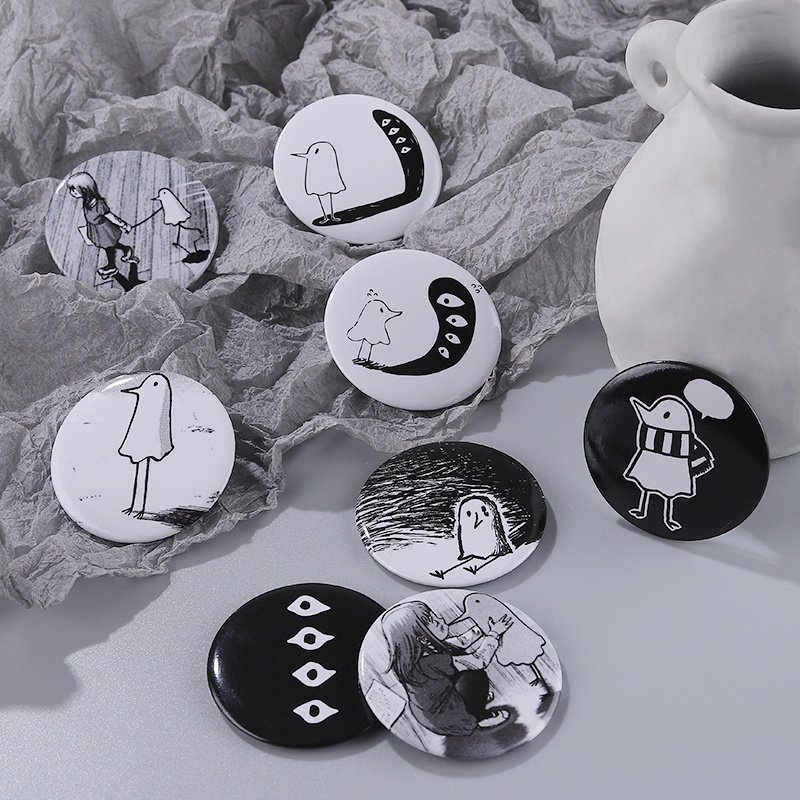 Tinplate Soft Button Pin Goodnight Punpun Brooch Badges Creative Anime ...