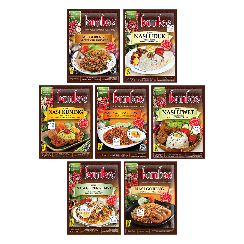 Bamboe Instant Seasoning Rice And Noodles Typical Of Indonesia Various ...