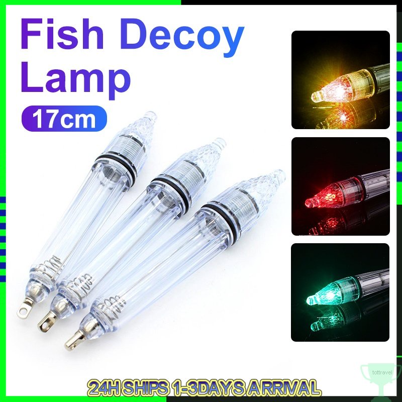 Deep Drop Underwater Fish Attracting Lure LED Fishing Light Flash Fibre ...