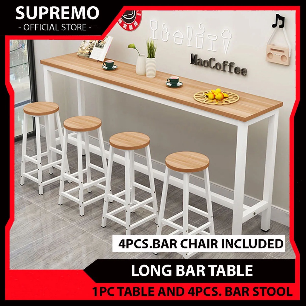 1pc. Bar Table with 4pcs. Bar Chair Wall bar table home bar rectangular ...