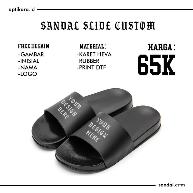 Custom Name Sandals Slop Slip Slide On Rubber Sandals for Men and Women ...