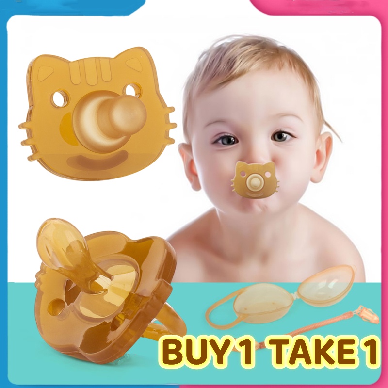 3 In 1 Portable Baby Pacifier Set Anti-drop Chain Nipple Box Silicone ...