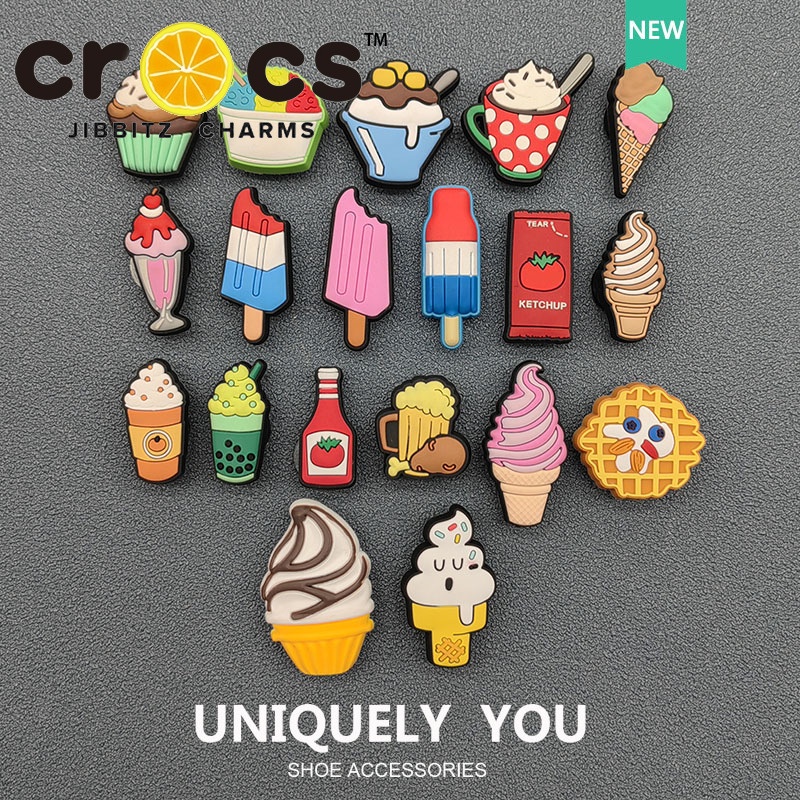cross jibbitz charms Ice Cream Dessert Series Pattern Shoes Flower shoe ...