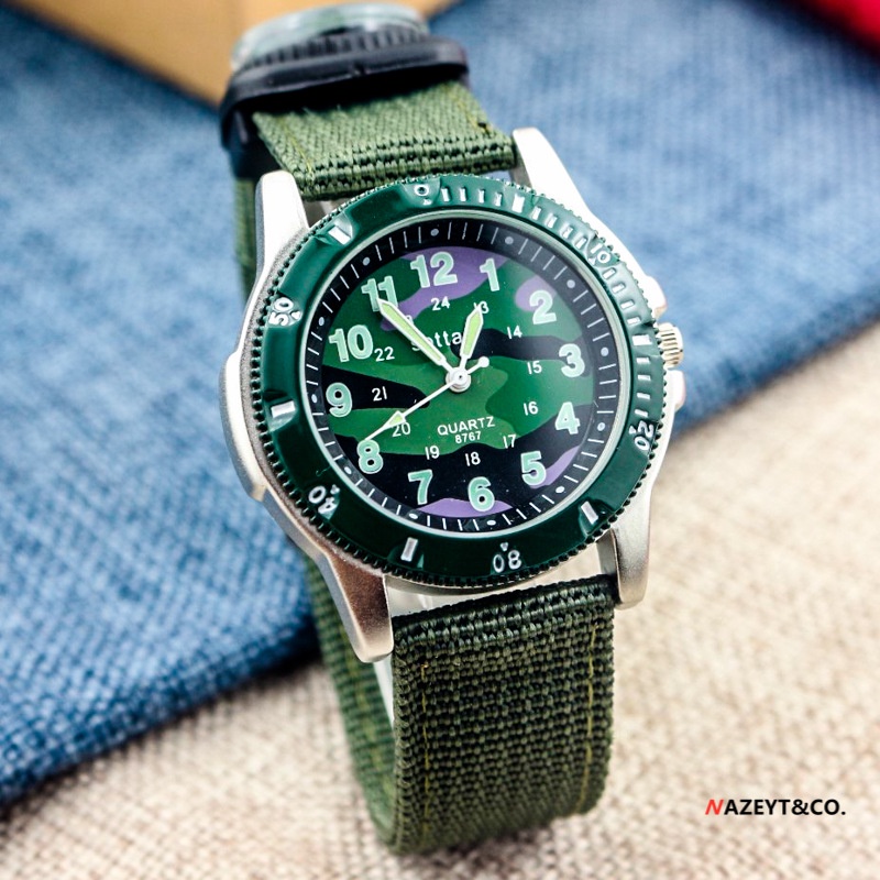 Elementary School Students Boys Army Camouflage Canvas Military Watch ...
